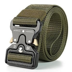 Men's Tactical Belt, Nylon Webbing Belt with X-Shaped Quick Release ...