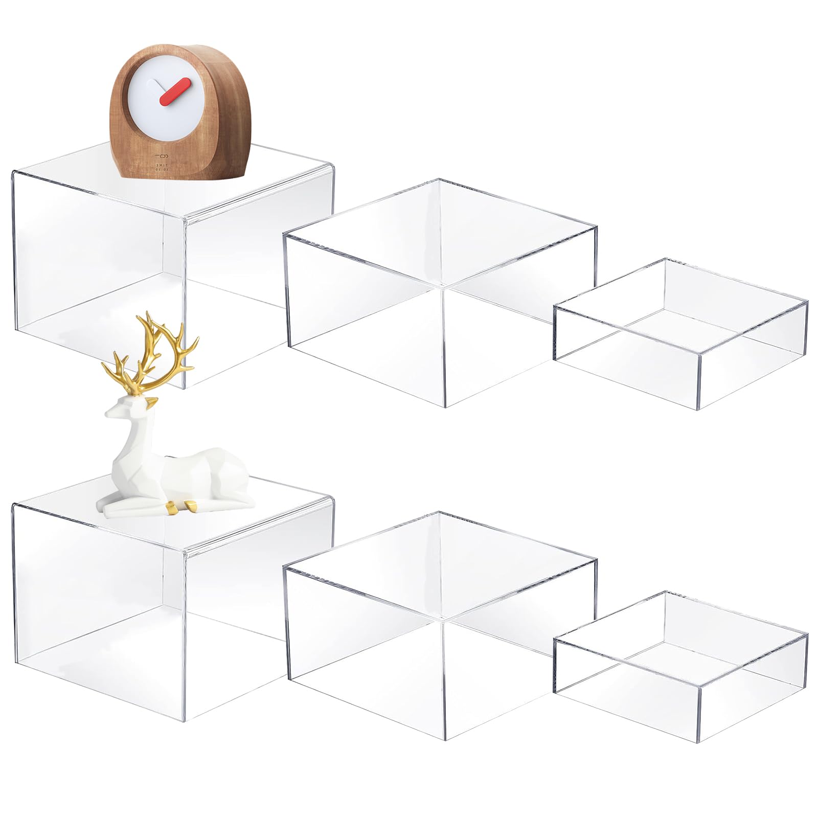 Amazon.com: 6 Pack Crystal Clear Acrylic Cube Display Acrylic Boxes ...