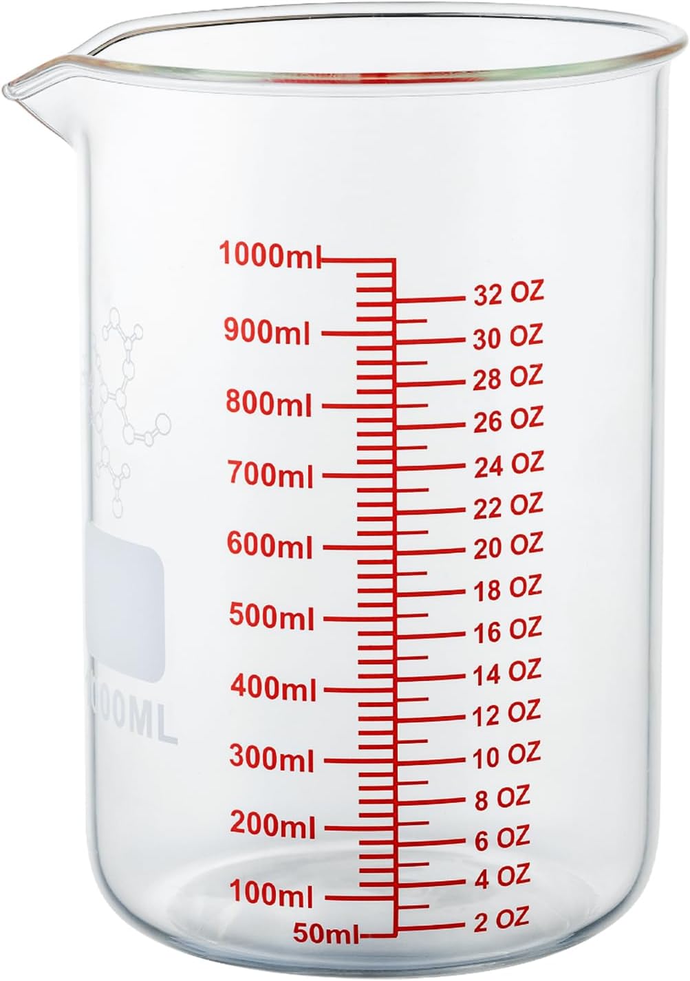 Amazon.com: High Borosilicate Glass Measuring Cup-V-Shaped Spout,1000ml ...