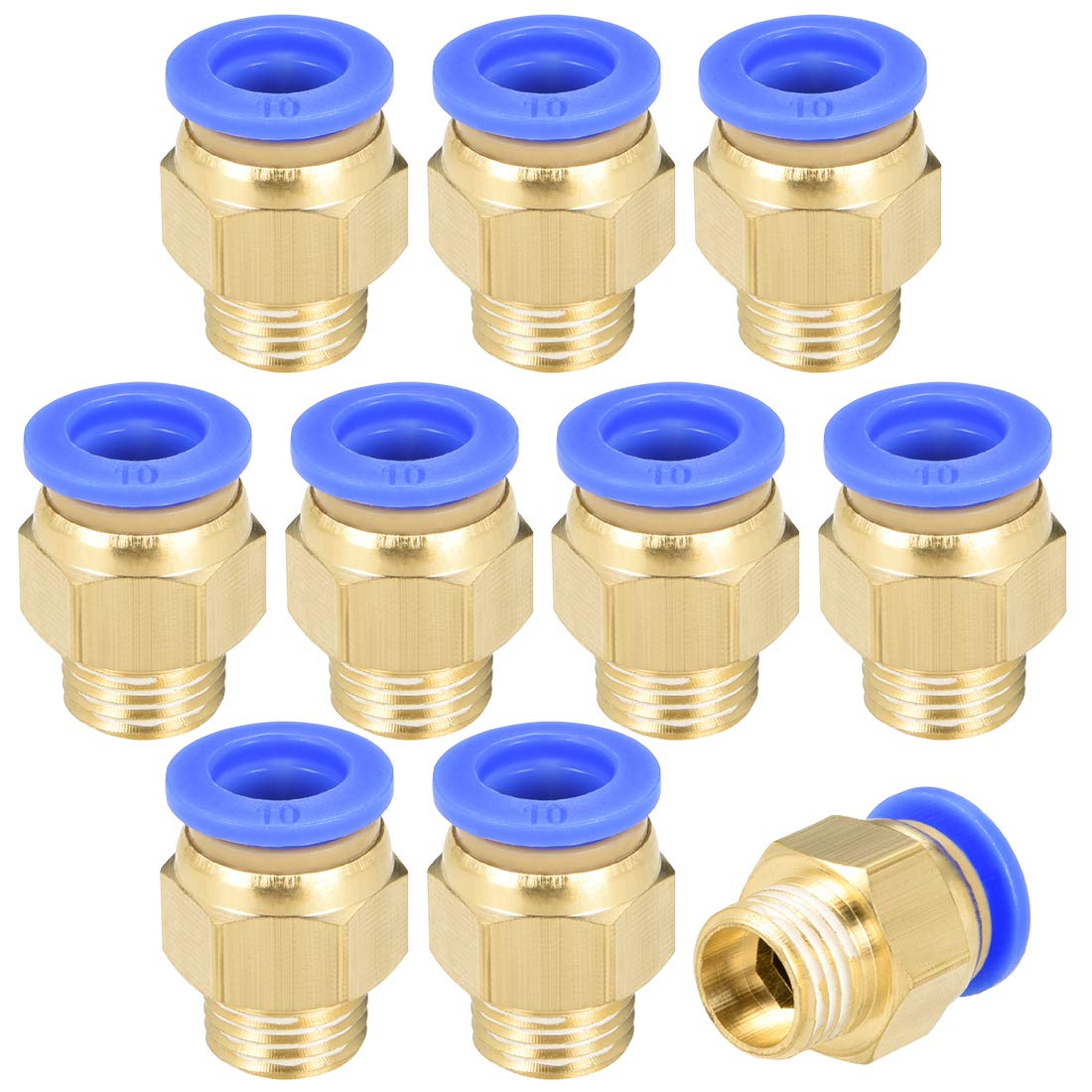 uxcell Straight Pneumatic Push to Quick Connect Fittings G 1/4" Male x ...
