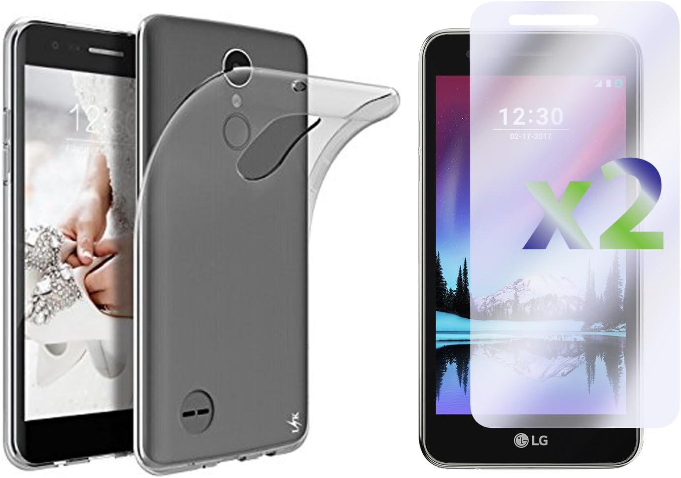 Amazon.com: Exian LG K4 2017 Screen Guards x 2 and TPU Slim Case ...