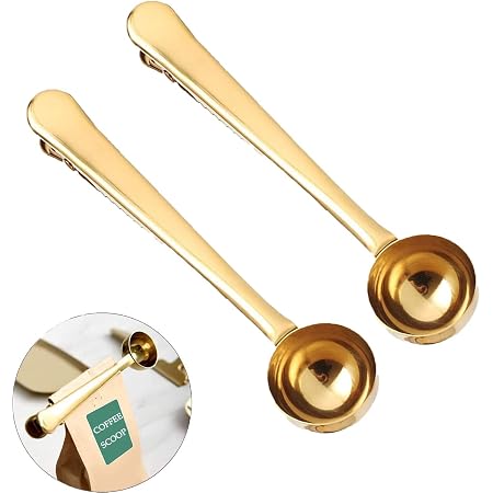 Amazon.com: Coffee Scoop Clip Stainless Steel Tablespoon Coffee Spoon ...