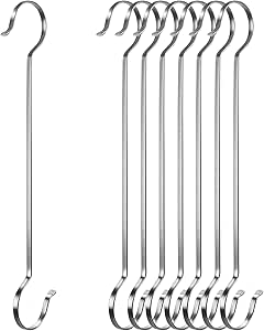Amazon.com: EveStroKA 8 Pack Stainless Steel Large Flat Hooks S Shape ...