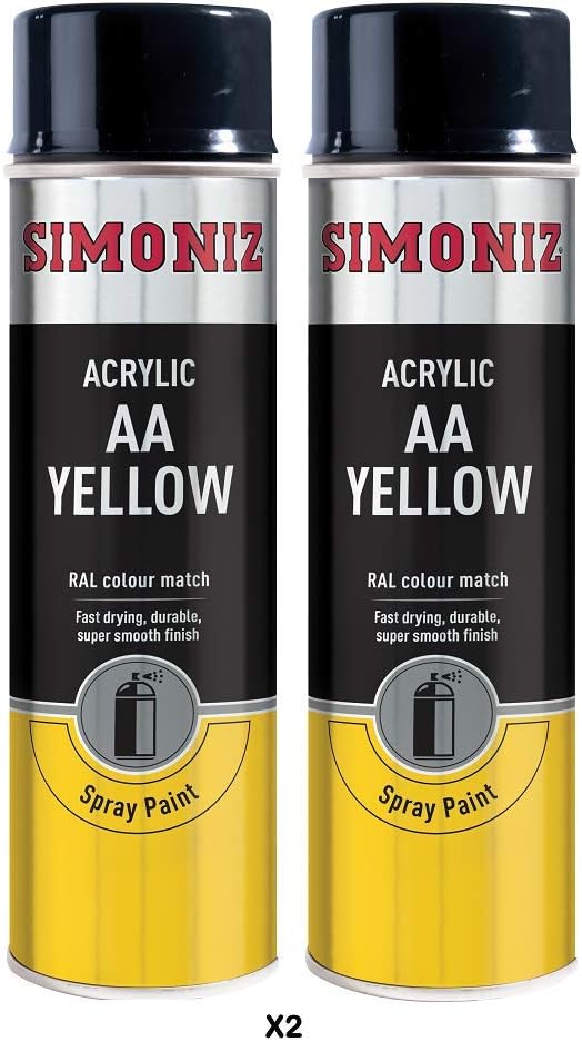 Simoniz AA Van Yellow Spray Paint 2x 500ml : Amazon.co.uk: Automotive