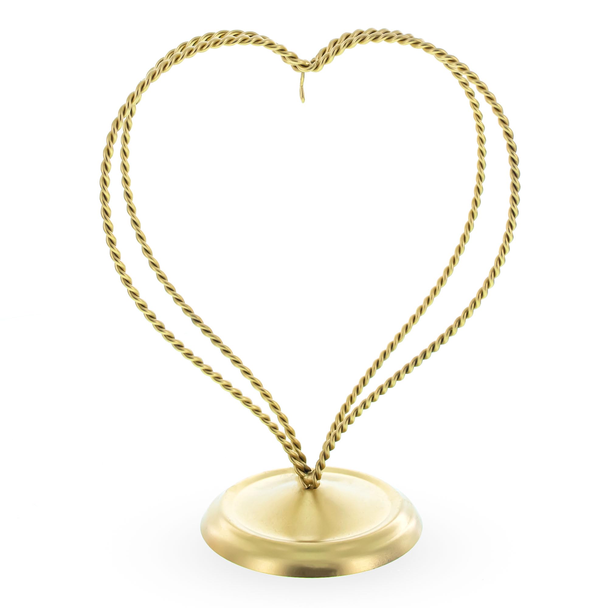 Amazon.com: Double Swirled Heart Gold Metal Solid Round Base Ornament ...