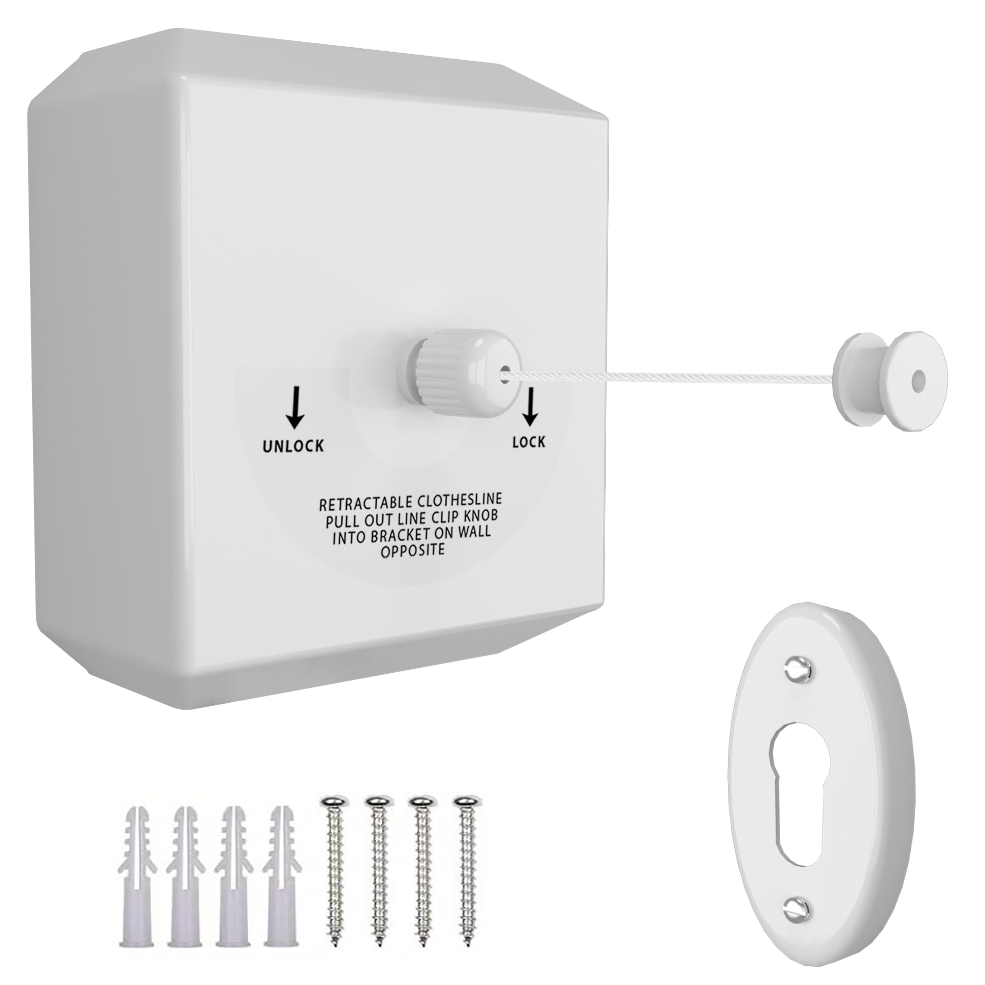 PESCA Square Shape Stainless Steel White Retractable Cloth Line ...