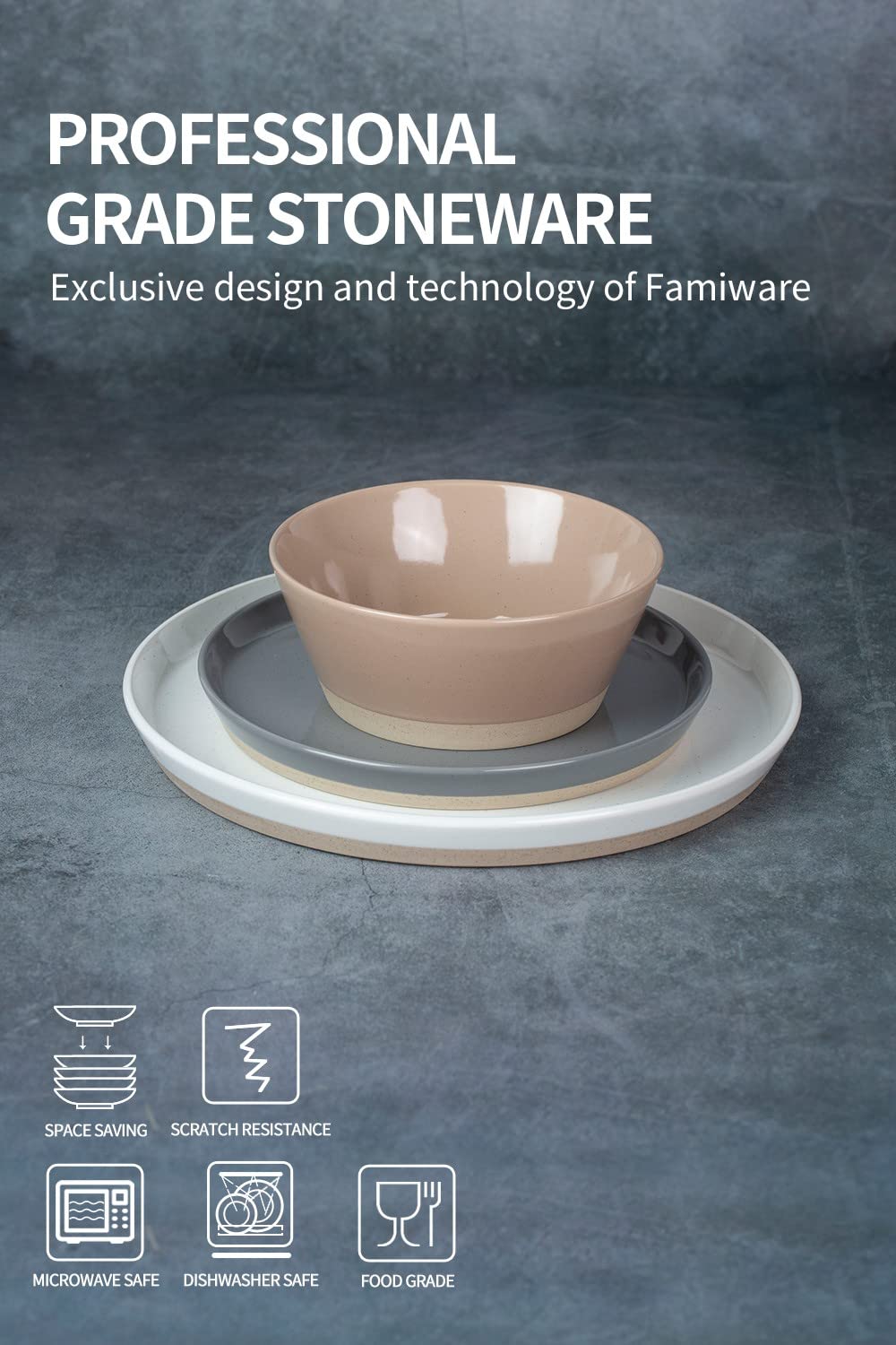Famiware SaturnÂ Dinnerware Sets, 12 Piece Dish Set, Plates and Bowls ...