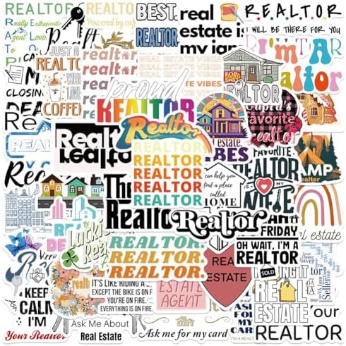 Amazon.com: Realtor Stickers|50Pcs House Agent Waterproof Vinyl Decals ...