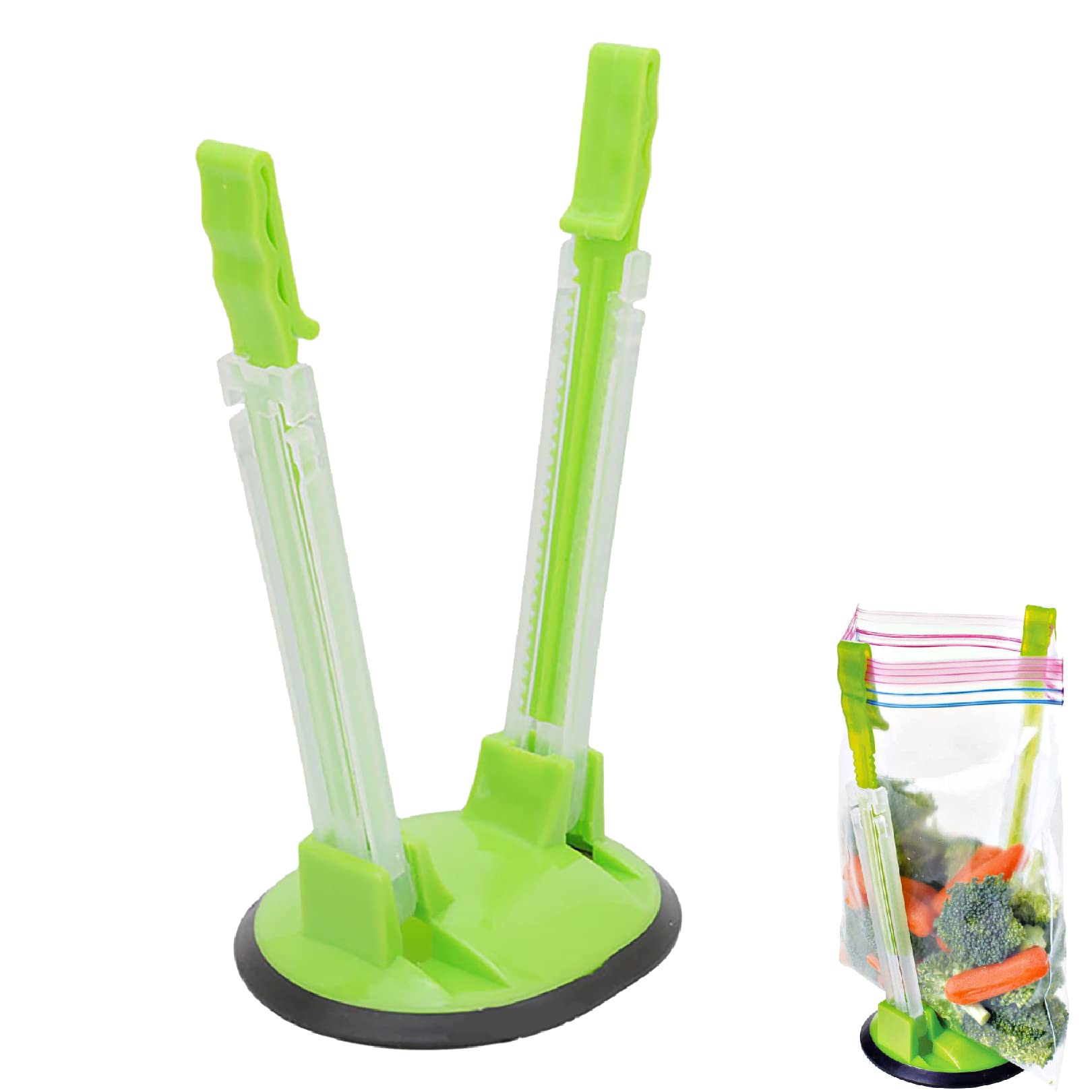 Baggy Rack Stand Plastic Bag Holder Adjustable Food Storage Bag Stand ...