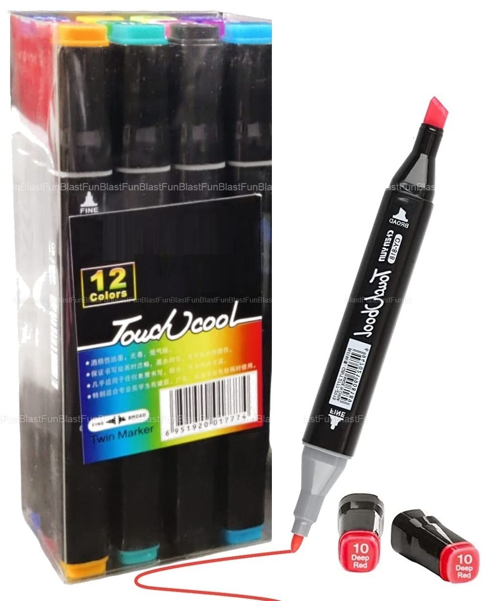 FunBlast Color Markers Twin Tip - Sketch Alcohol Markers Set, Double ...