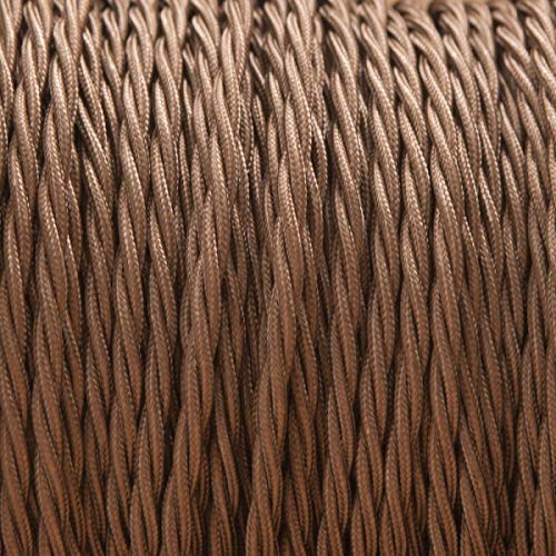 Vintage 5 Meters 2 core Light Brown Color Twisted Italian Braided Cable ...