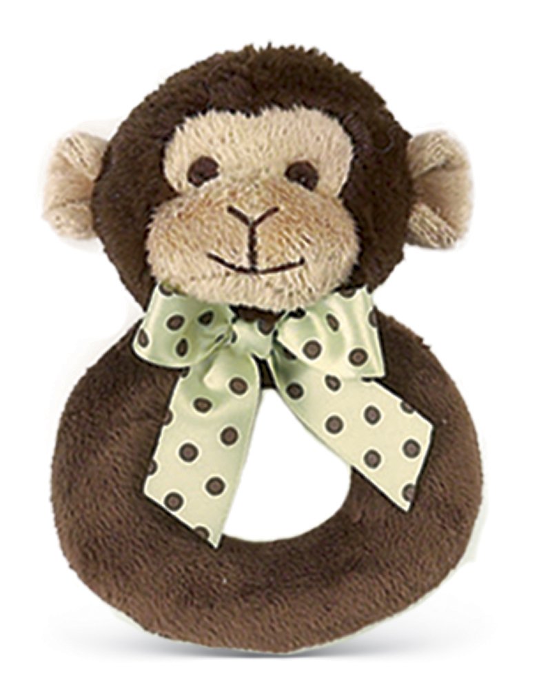 Amazon.com : Bearington Baby Lil Giggles Monkey Ring Rattle : Rattle ...