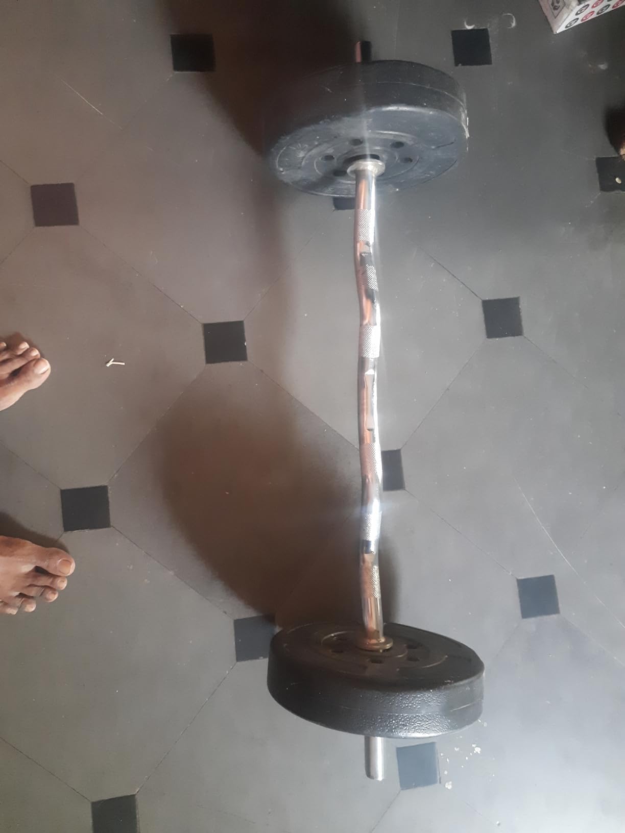 Buy RANAC Sports Solid Chrome 3 Feet Curl Gym Rod,26 Mm Thickness ...