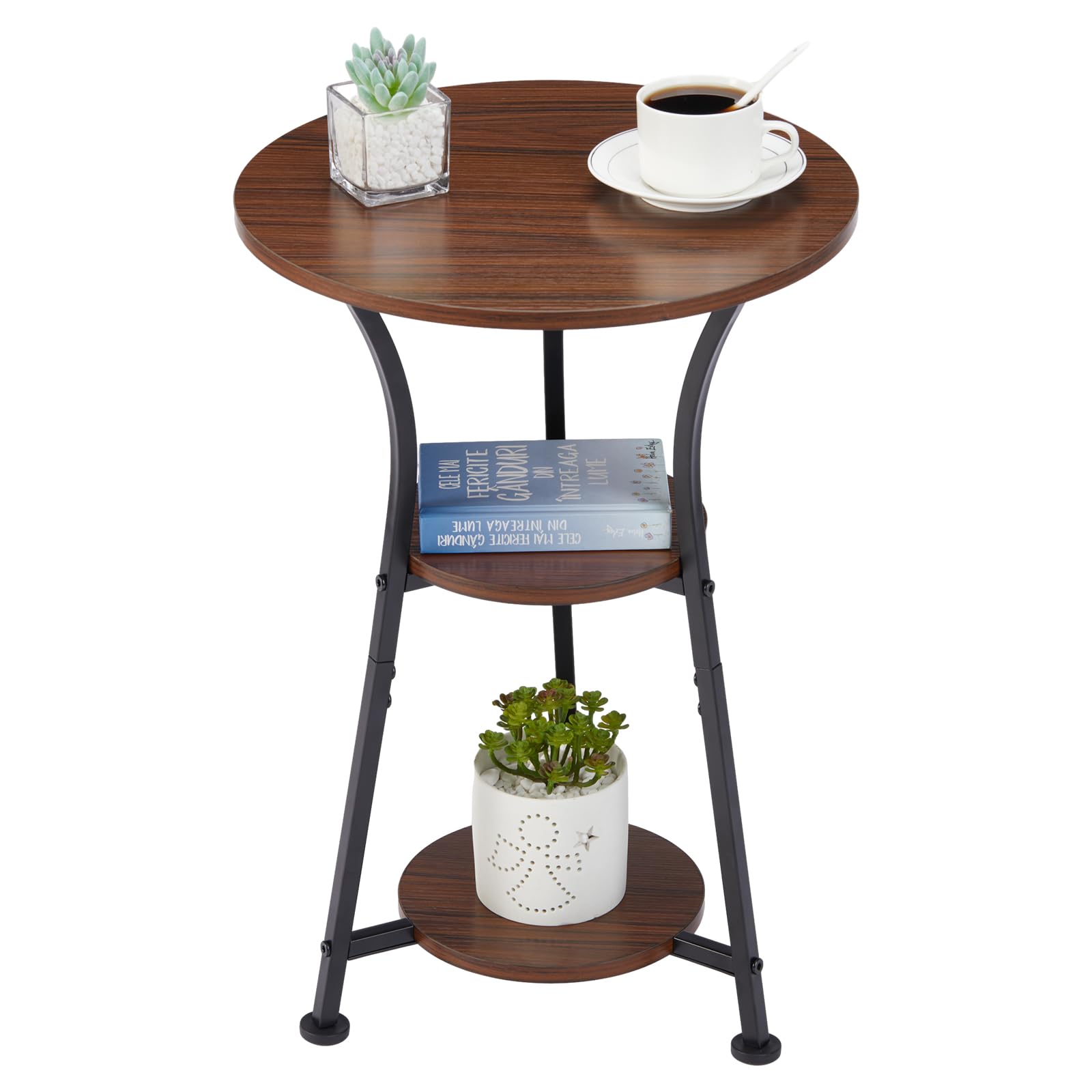 Amazon.com: Dulcii Small Round End Table for Narrow and Small Space, 3 ...
