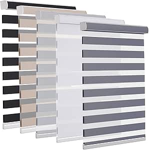 Amazon.com: MYshade Size Custom Zebra Roller Shades,Blackout(85%) Cordless Zebra Blinds for ...
