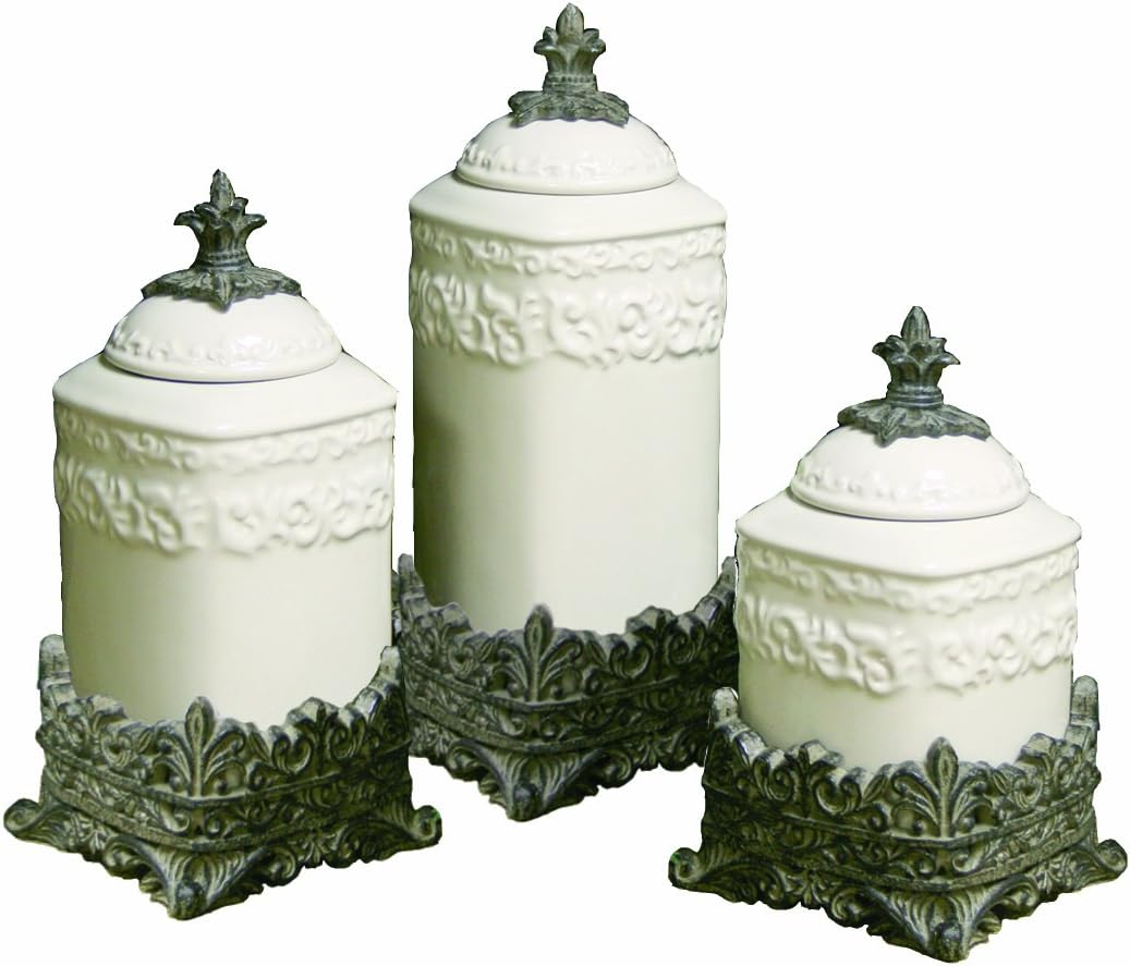 Amazon.com: Drake Design 3442 Medium Canister (3-Piece Set), Cream, 12. ...