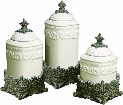 Amazon.com: Drake Design 3442 Medium Canister (3-Piece Set), Cream, 12. ...