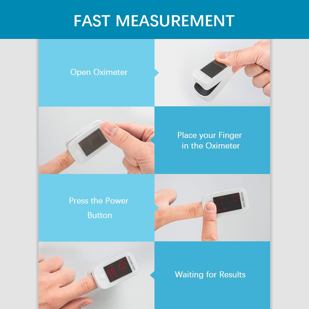 [2022] Pulse Oximeter Fingertip, Blood Oxygen Saturation Monitor, Heart ...