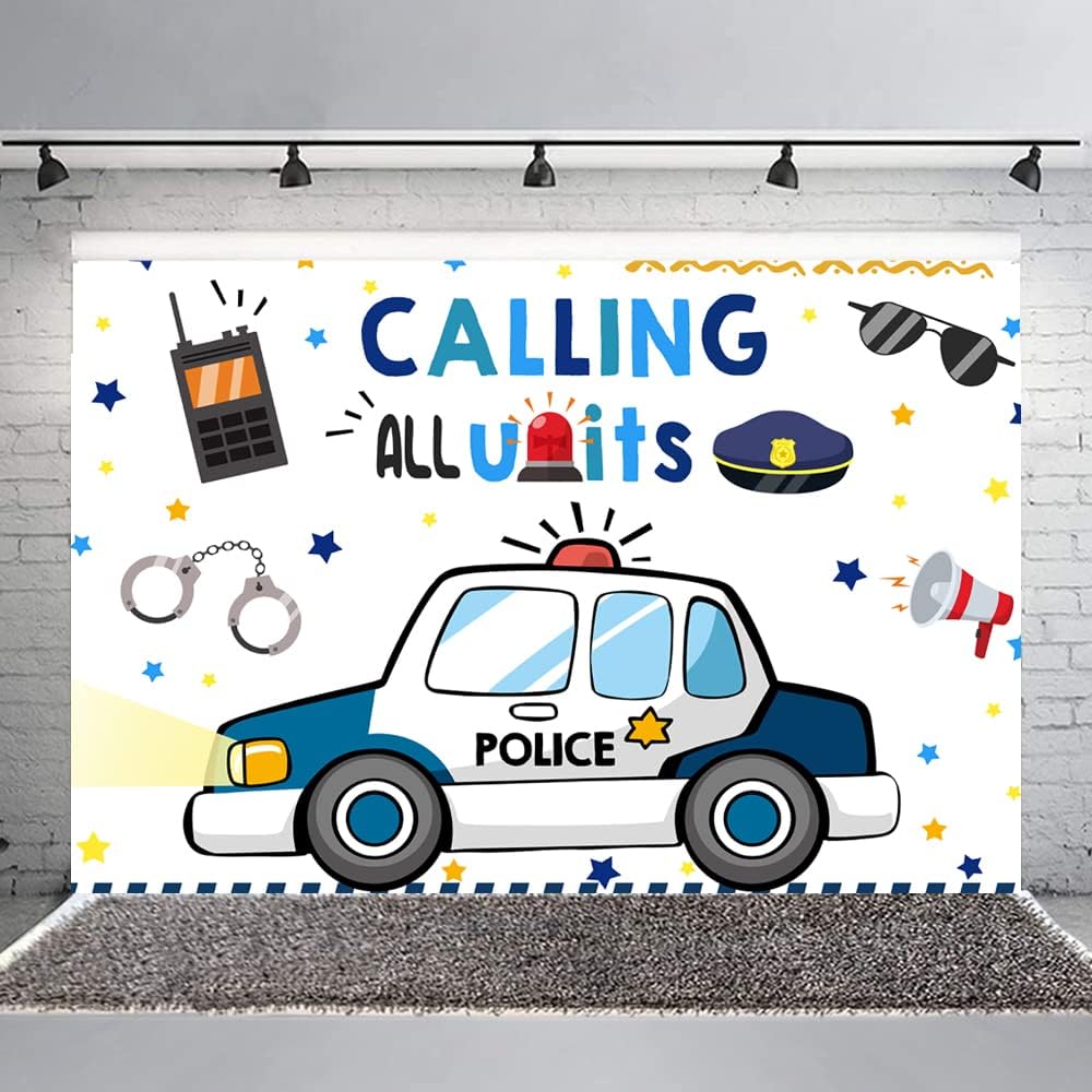 Kids Police Theme Birthday Backdrop: Policeman, Kosovo | Ubuy