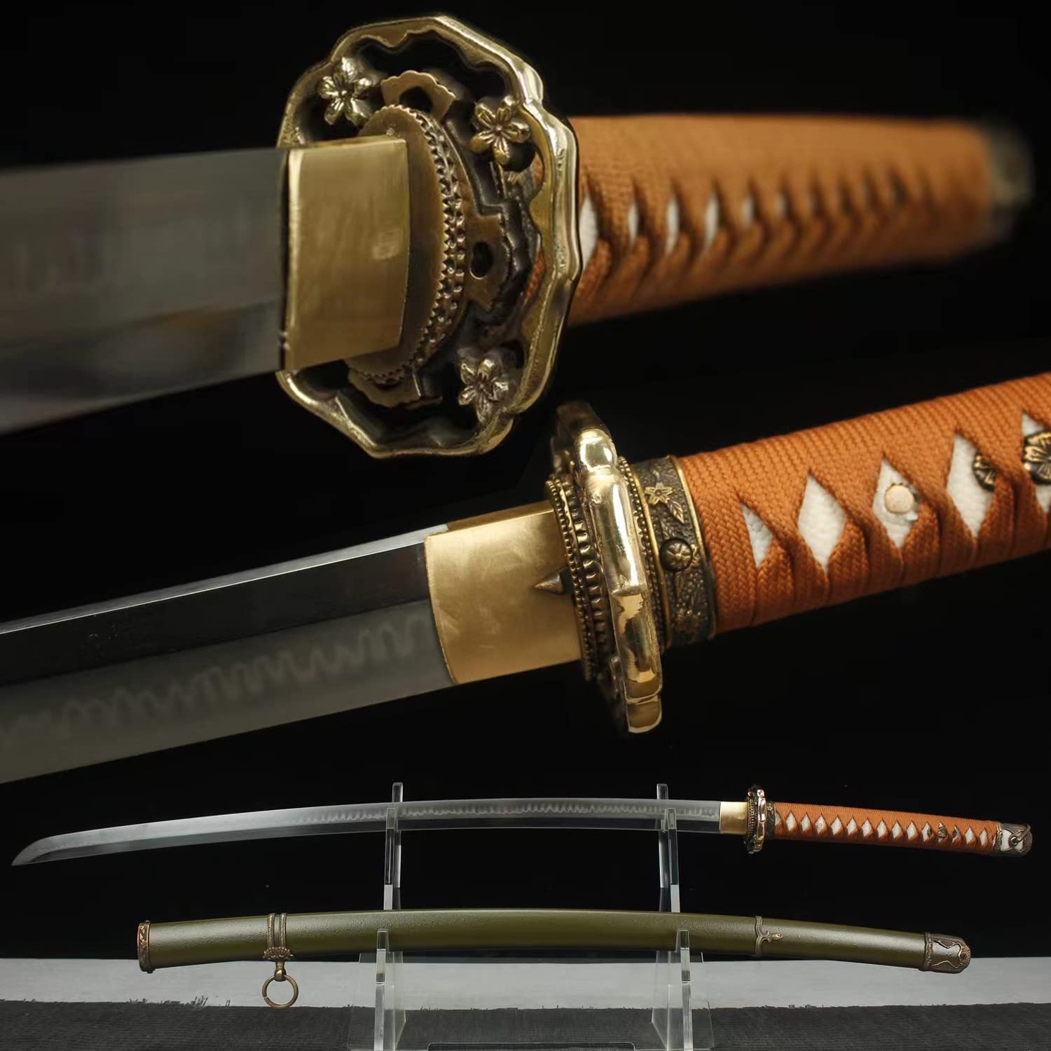 Amazon.com : HERO SWORD Handmade Authentic Japanese 98 Type Officer's ...