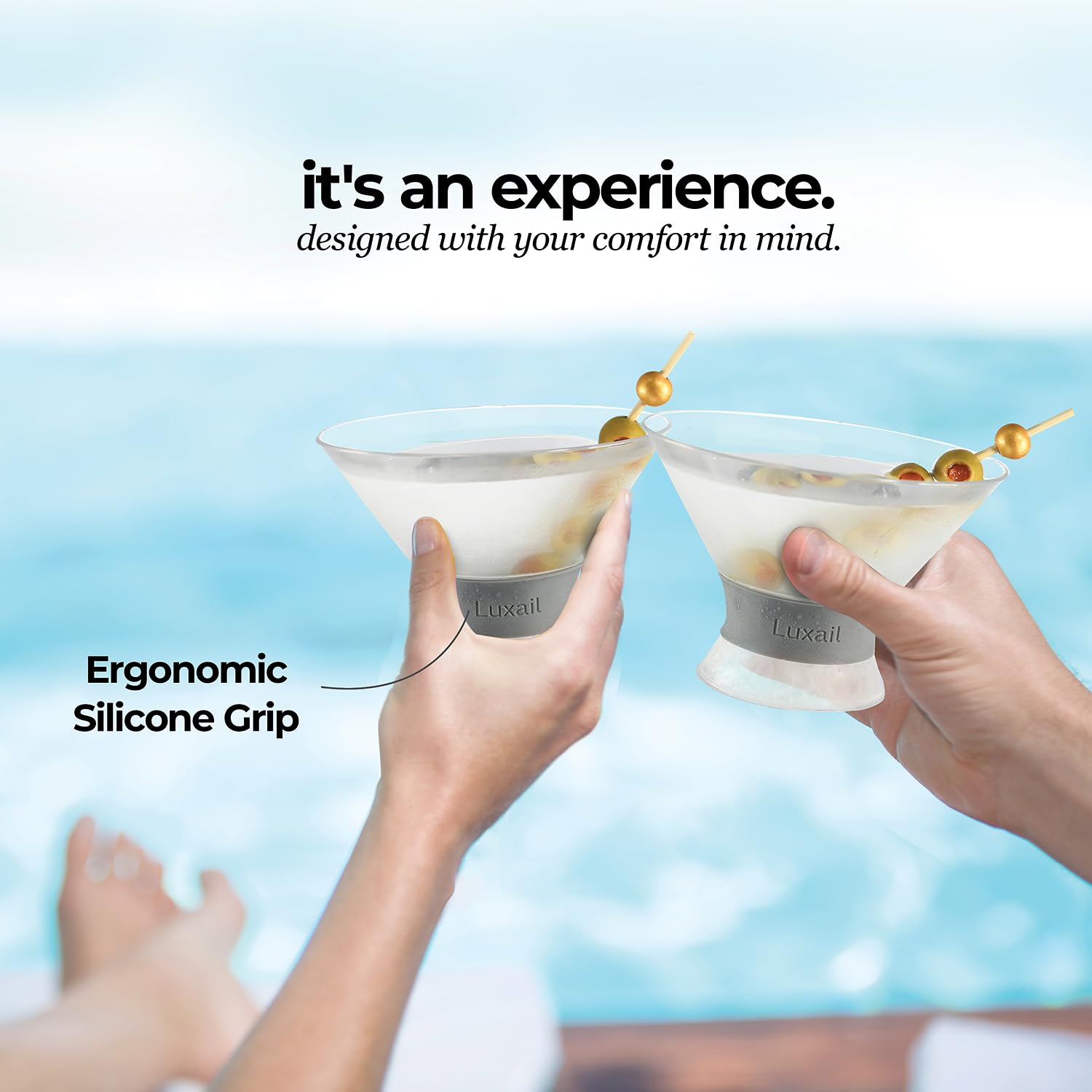Snapklik.com : Luxail Martini Cocktail Glasses- Double Wall Insulated ...