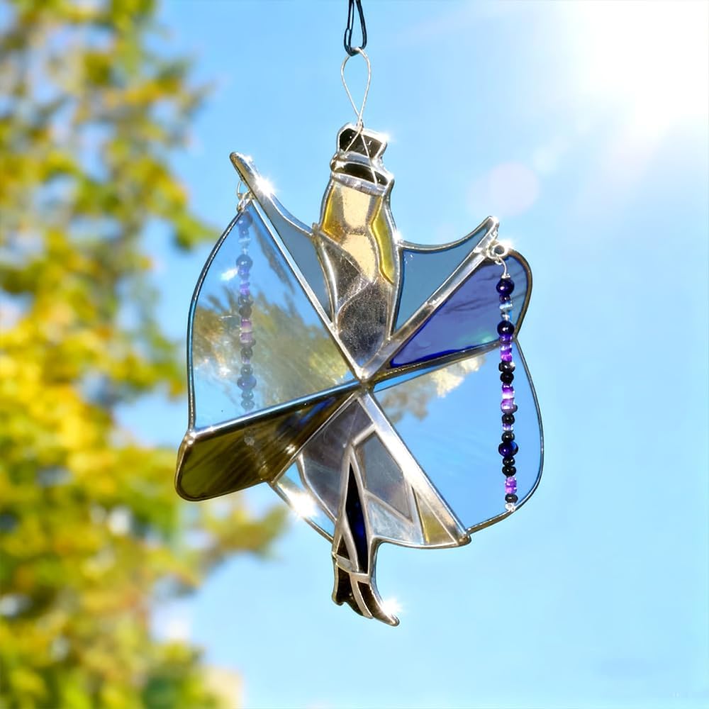 Amazon.com: Handmade Stained Glass Spinner,Dancing Lady Stained Glass ...