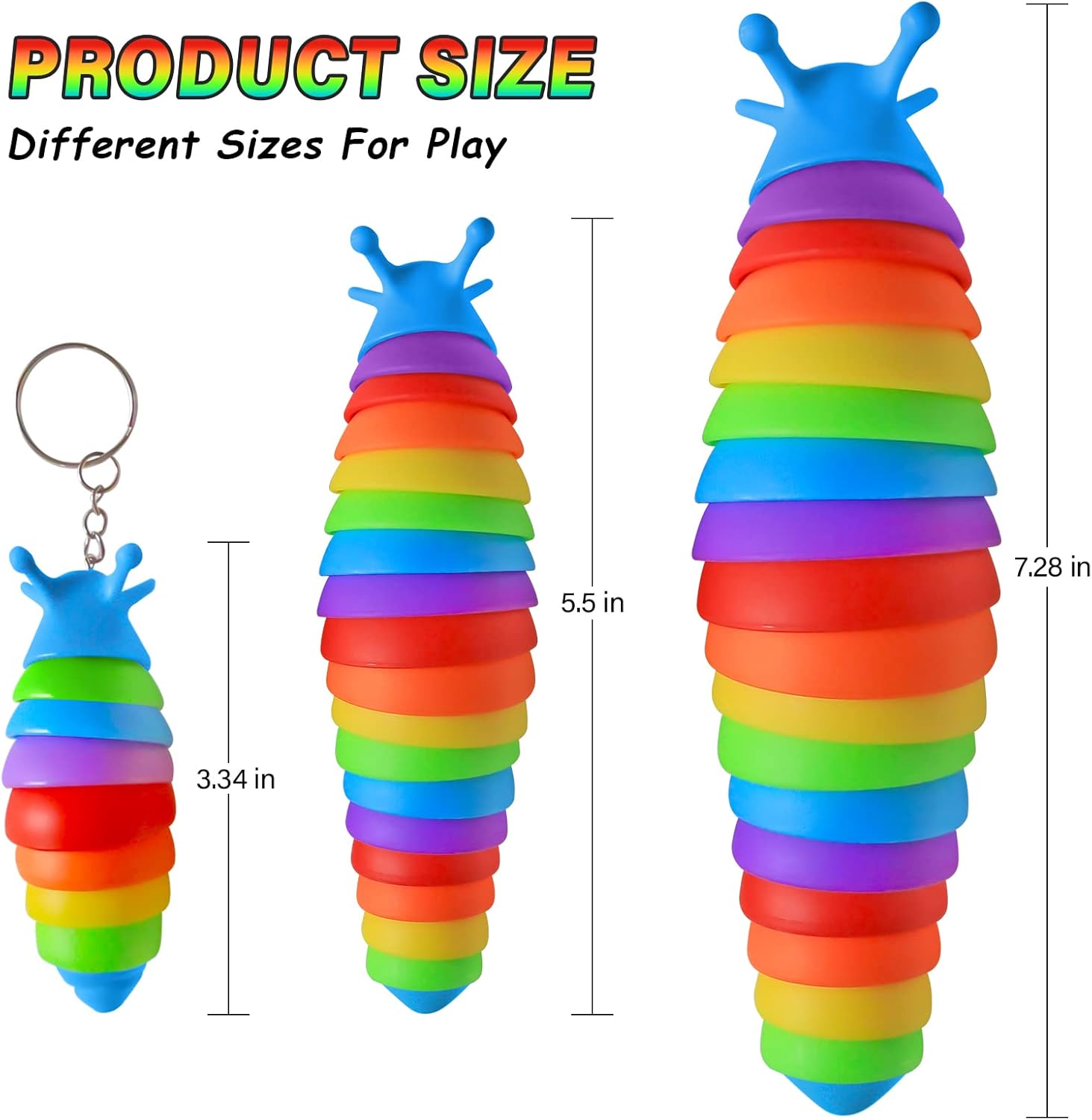 Buy ANLIOTO 3 Pack Fidget Slug Toys, 3D Articulated Sensory Slug Toys ...