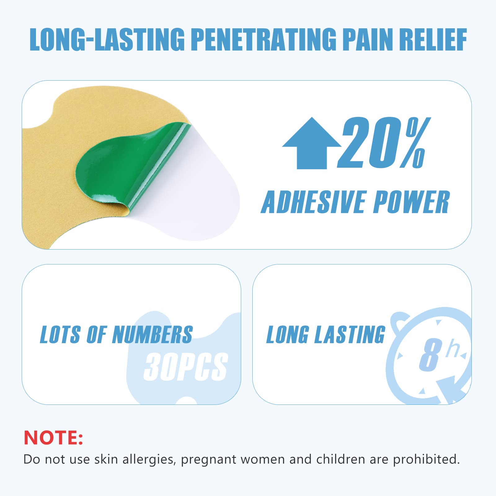 Knee Pain Relief Patches - 90 Count Natural Herbal Plasters for Knee ...