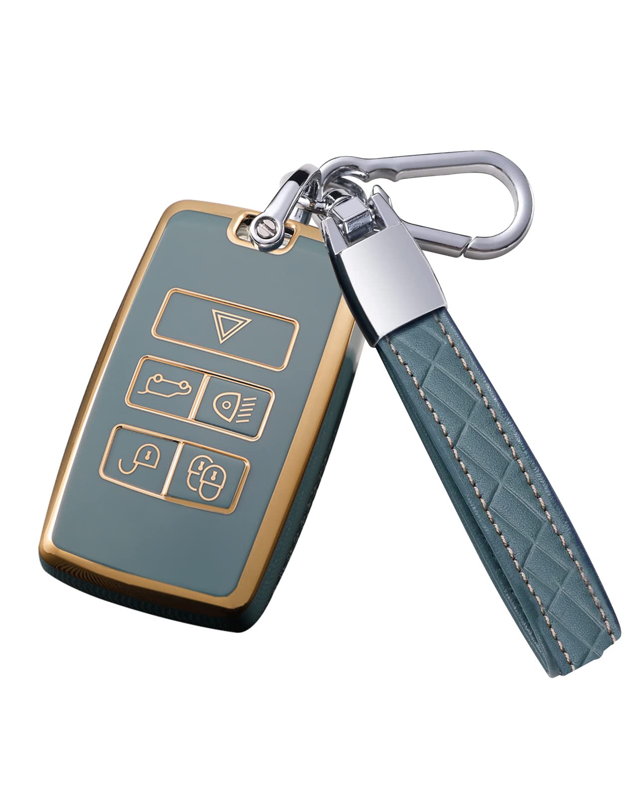 Homaupt for Land Rover Key Fob Cover with PU Leather Keychain Lanyard ...