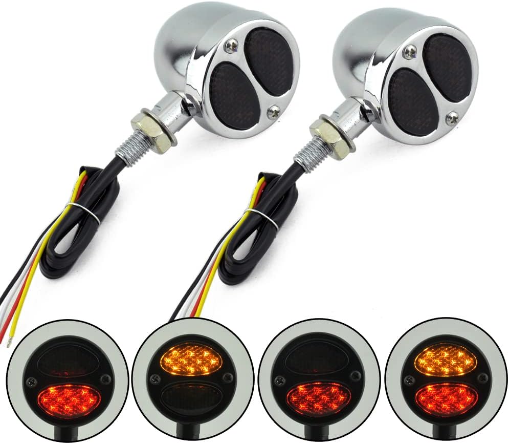 Amazon.com: Motorcycle LED Turn Signal Lights Bullet Steel Mini ...
