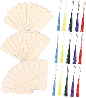 Amazon.com: Wood Blank Bookmarks, Rectangle Wooden Book Marks Thin ...