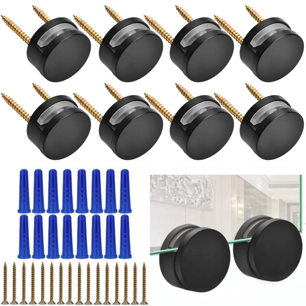 Amazon.com: Black Upgraded 3-5mm Frameless Mirror Mounting Hardware 8 ...