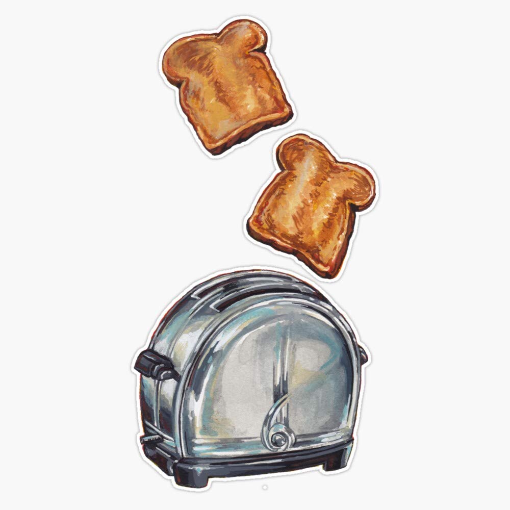 Amazon.com: Toast and Toaster Sticker Vinyl Bumper Sticker Decal ...