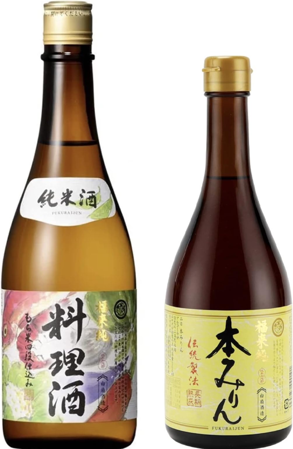 Amazon.com : Premium Cooking sake and Hon mirin Set in Glass Bottles ...