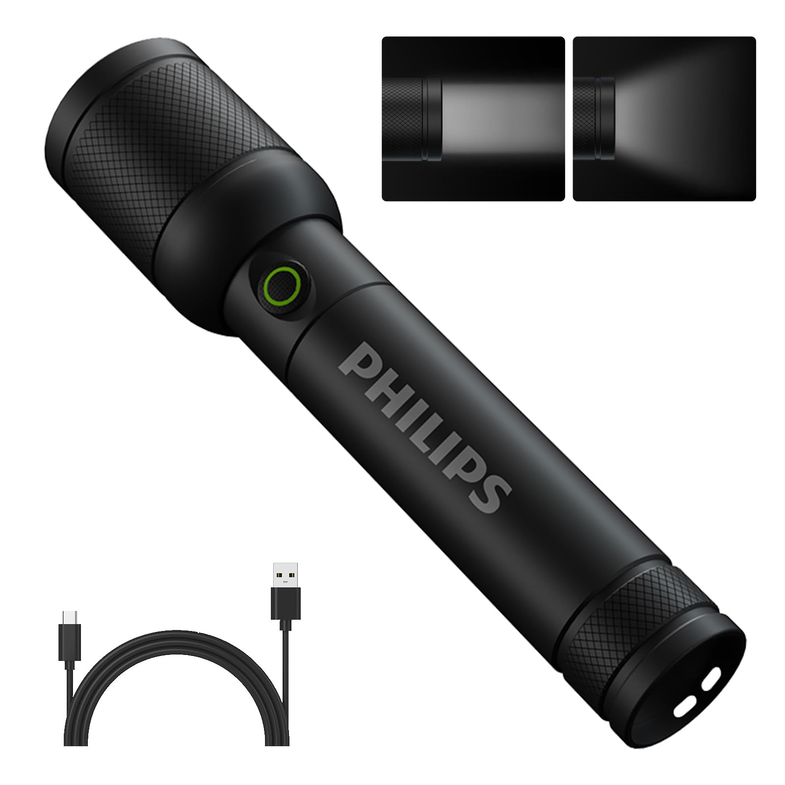 PHILIPS SFL6168 Linterna LED Recargable 1000 lúmenes, Linterna con Zoom ...