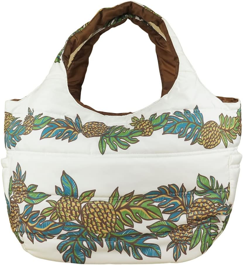 Amazon.co.jp: ハワイアン トートバッグ ハワイアン雑貨 フララニハワイ 中綿トートバッグ マザーズバッグ スナップタイプ ...