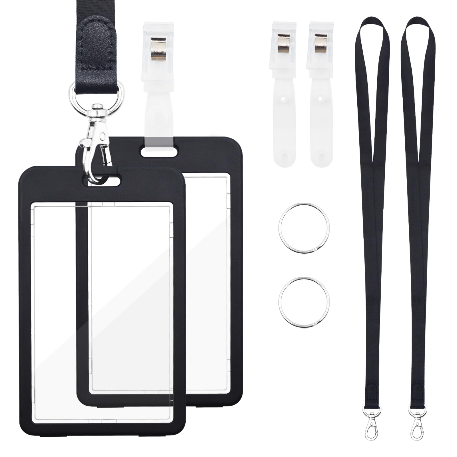 Amazon.com : BOKOVNGEE ID Badge Holder Double-Sided Transparent Name ...