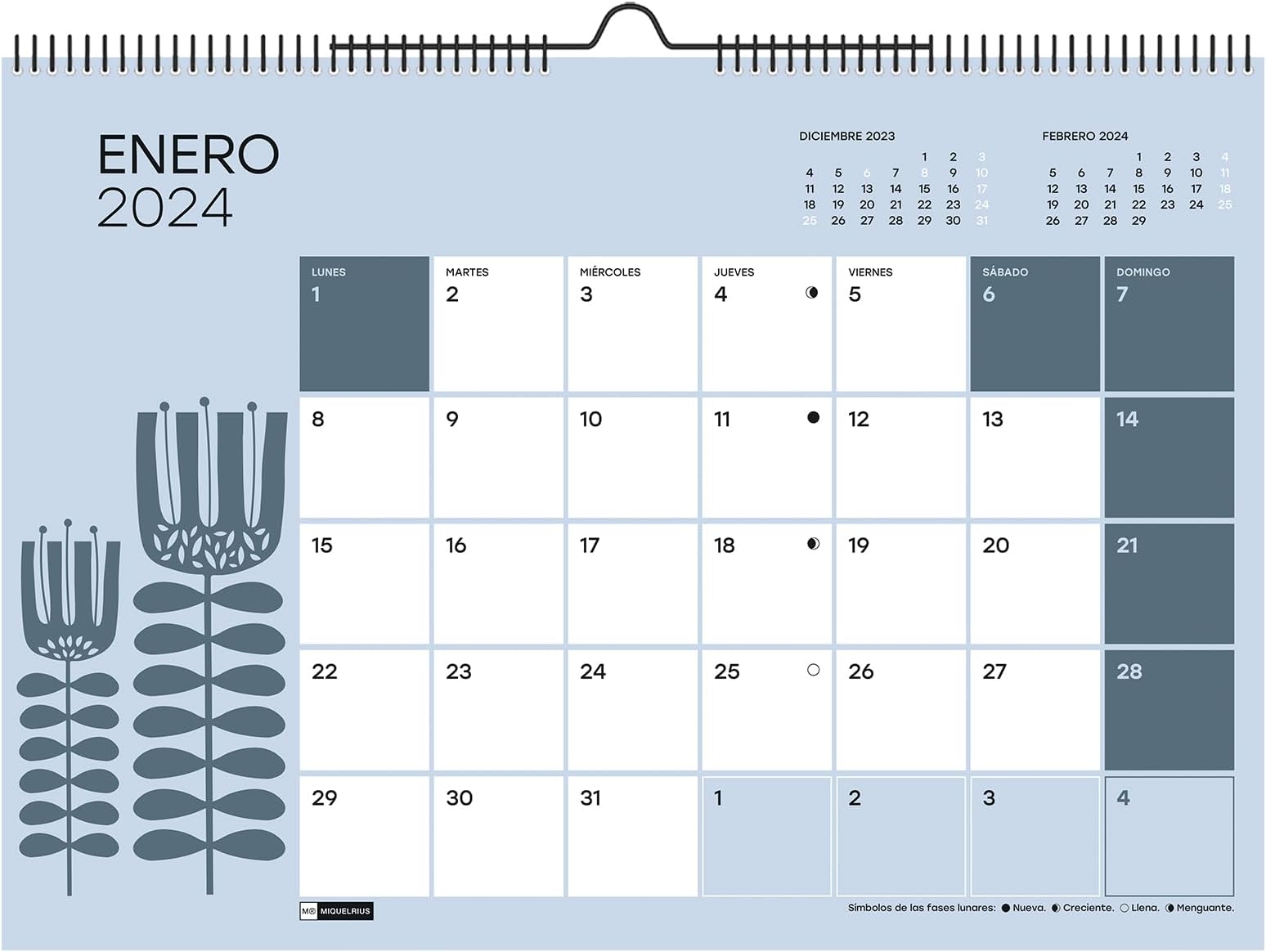 Miquelrius - Calendario de Pared 2025 Chromat, Calendario A4: 296 x 210 ...