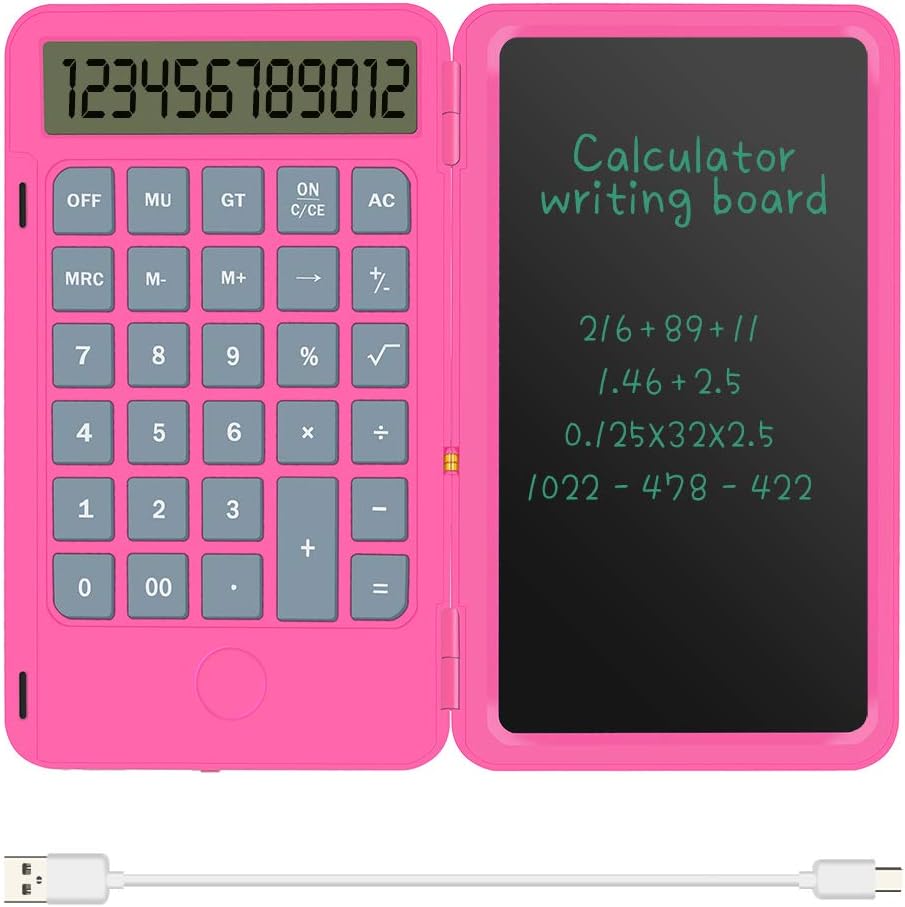 Amazon.com : Basic Calculator Notepad with 6.5 Inch LCD Writing Tablet ...