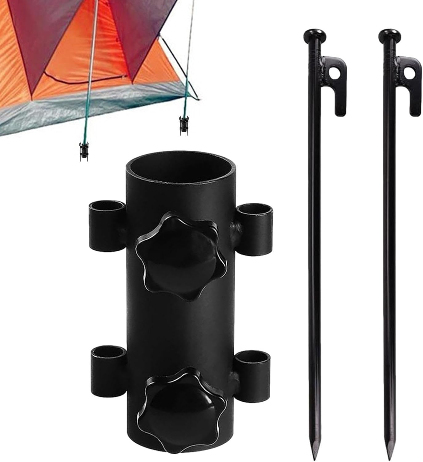 Camping Tent Pole Holder Steel Beach Umbrella Pole Support Foot ...