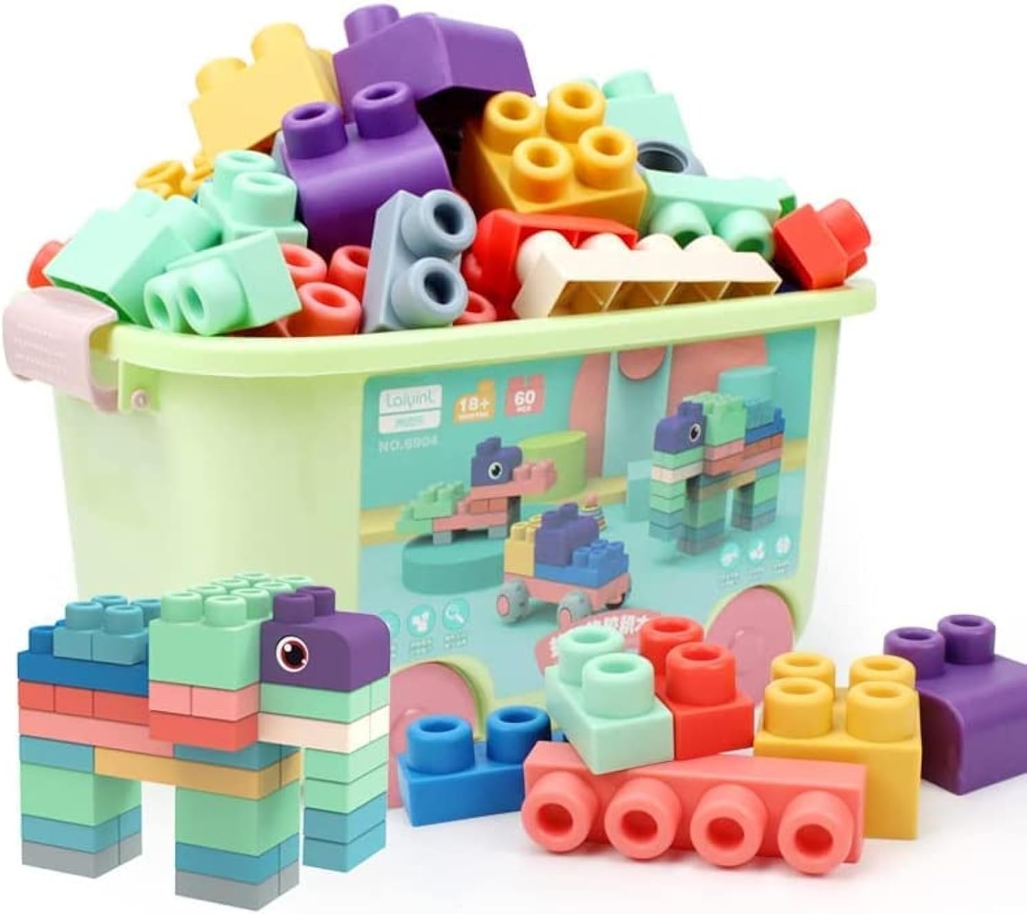 AMERTEER Soft Rubber Building Block Early Educational Toy Can Be Boiled ...