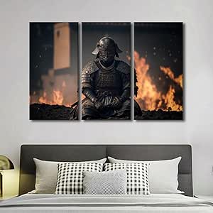 Amazon.com: Samurai in Armor Pictures for Living Room Wall Decoration ...