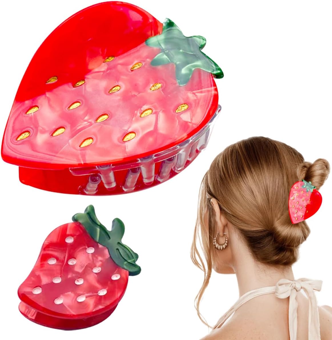 Amazon.com: Mini Cherry Hair Clip,Acetate Claw Clips,Hair Clips for ...