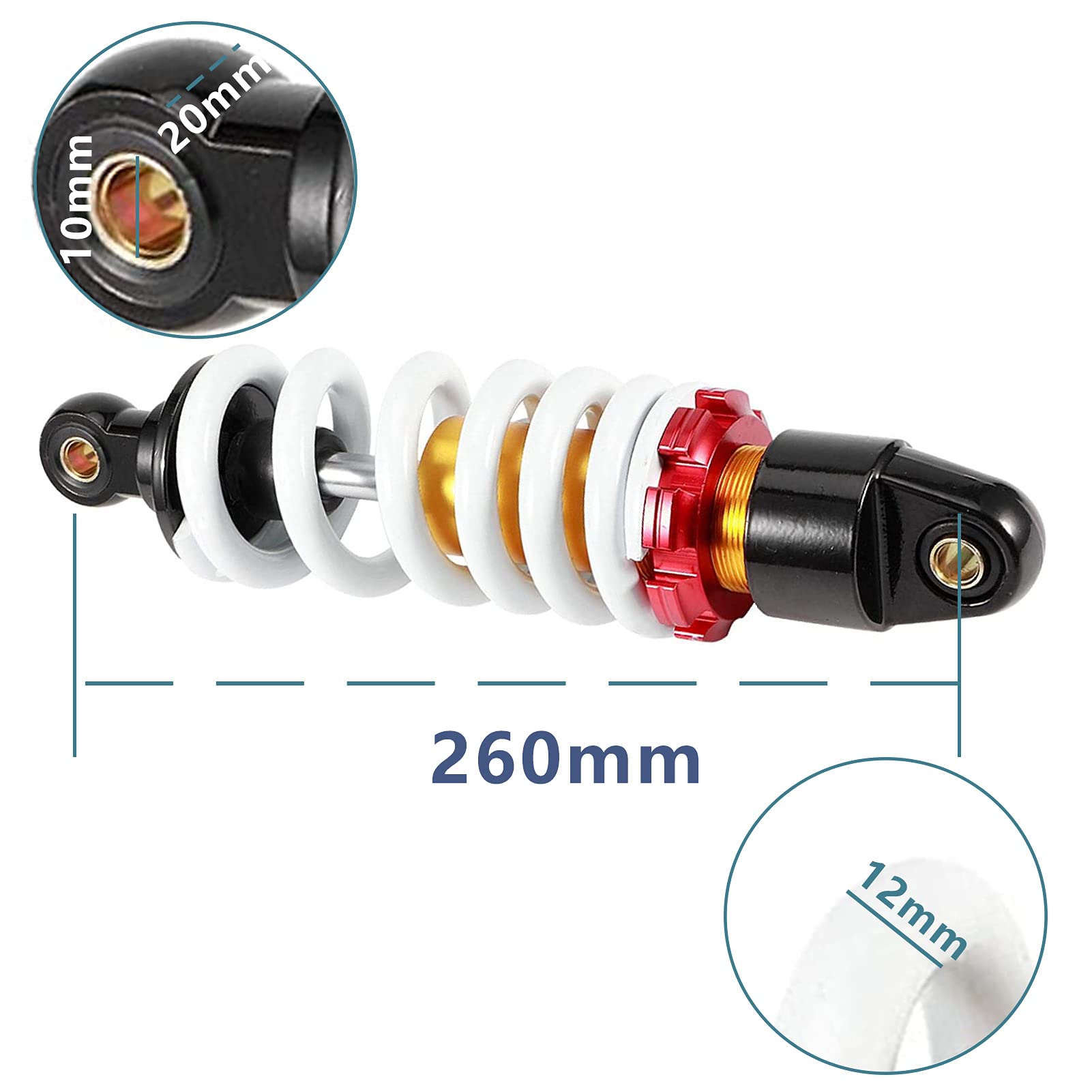 Snapklik.com : Necaces 260mm 10.2 Rear Shock Absorber Suspension Sensa ...