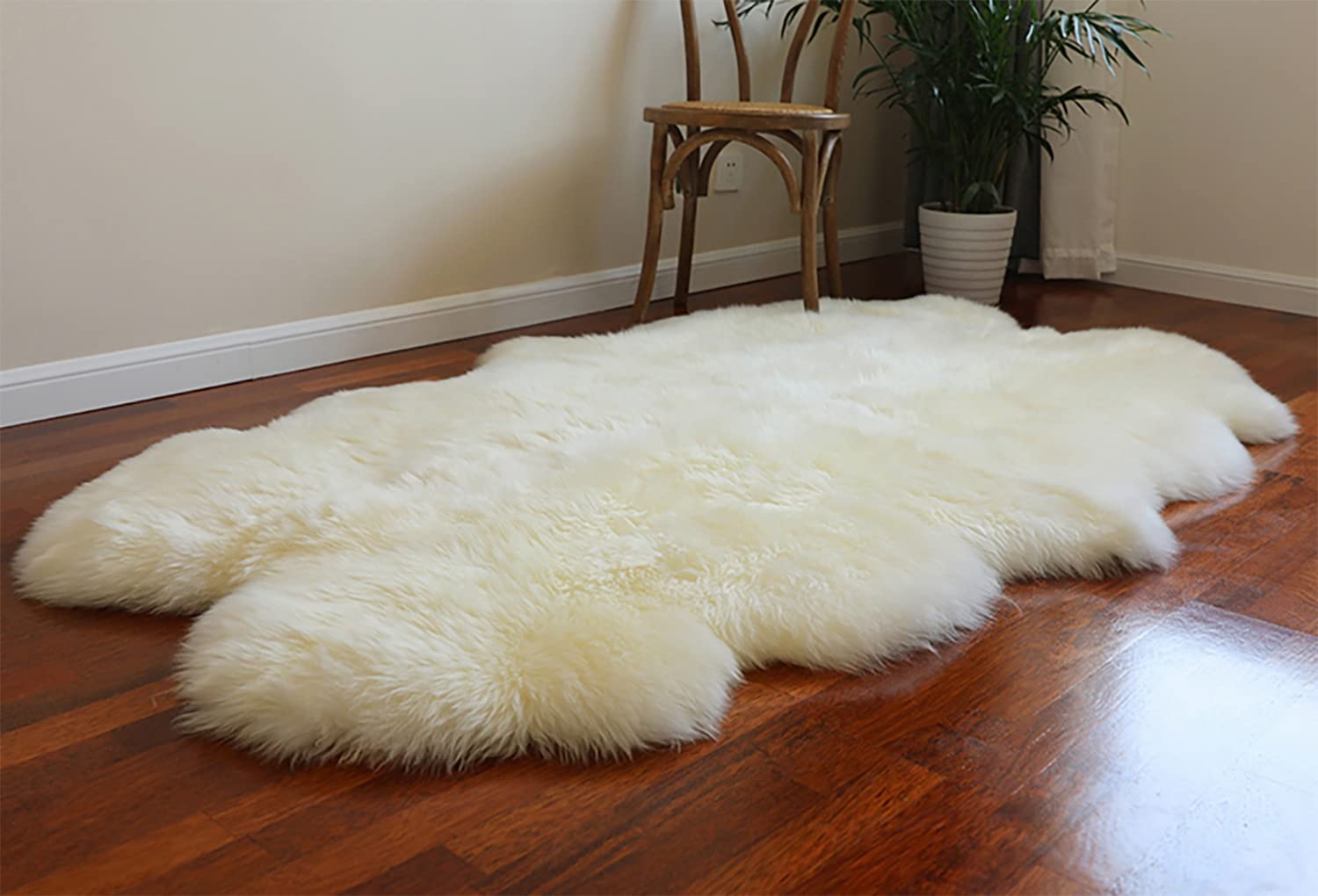 HUAHOO Premium Genuine Sheepskin Rug Real Australia Sheepskin Natural ...