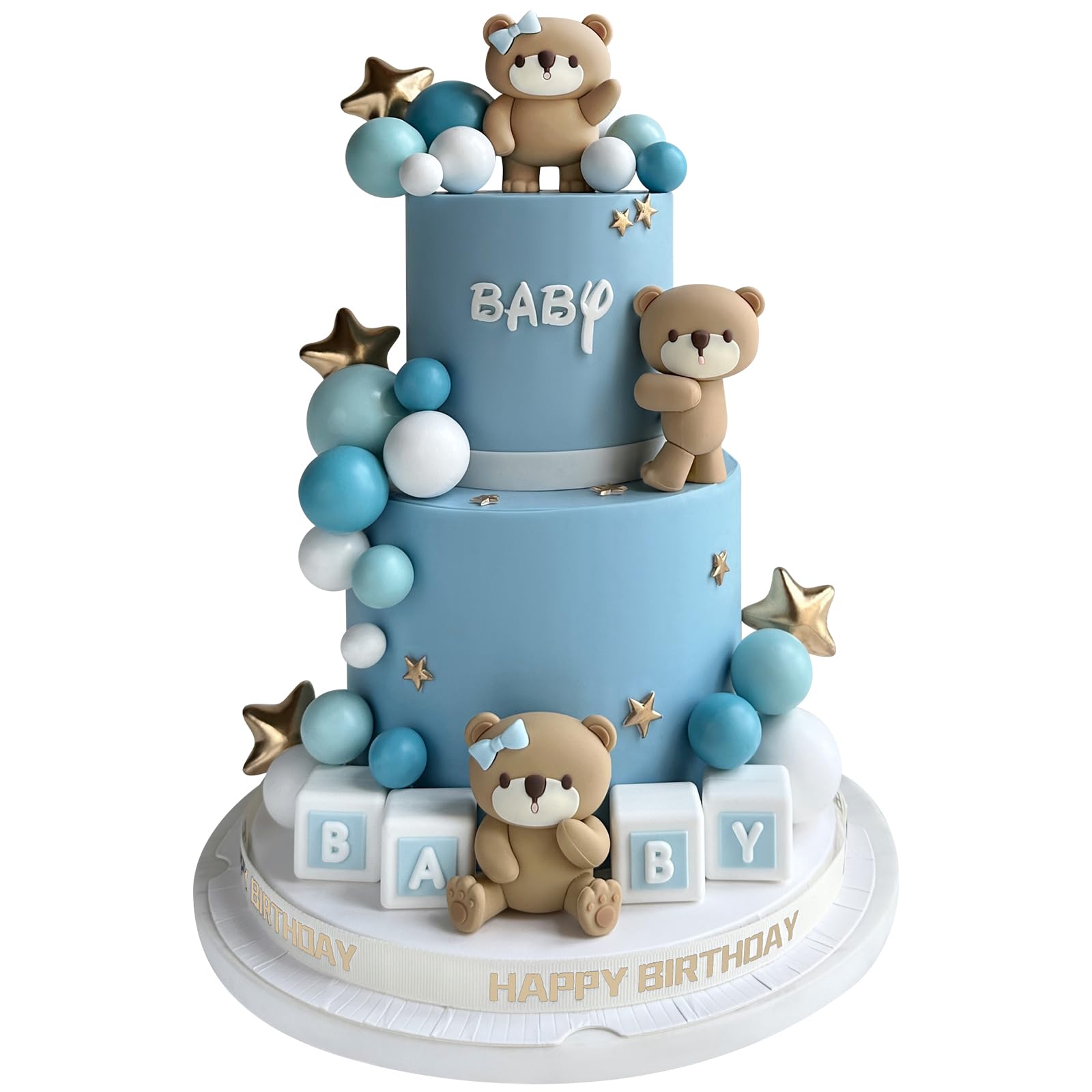 Tortas Para Baby Shower De Niño En Color Azul Marino Y Dorado