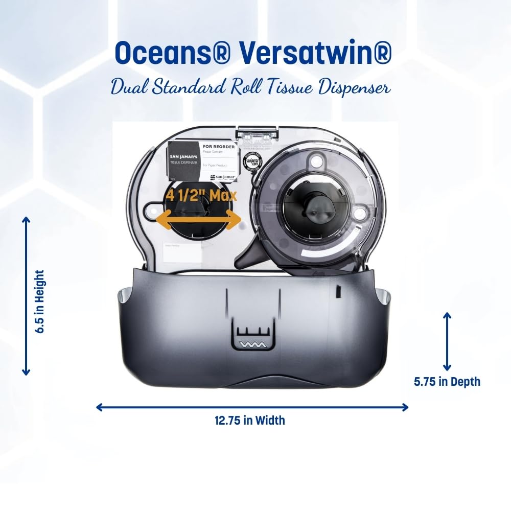 Snapklik.com : San Jamar Oceans Versatwin Bath Tissue Dispenser For ...