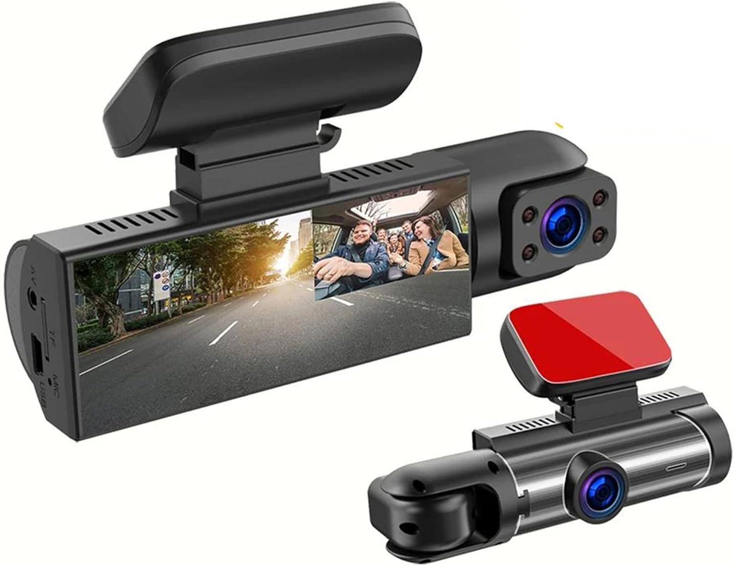 1080P Dual Lens Camera,Dash Cam for Cars Front and Inside Car Camera IR ...
