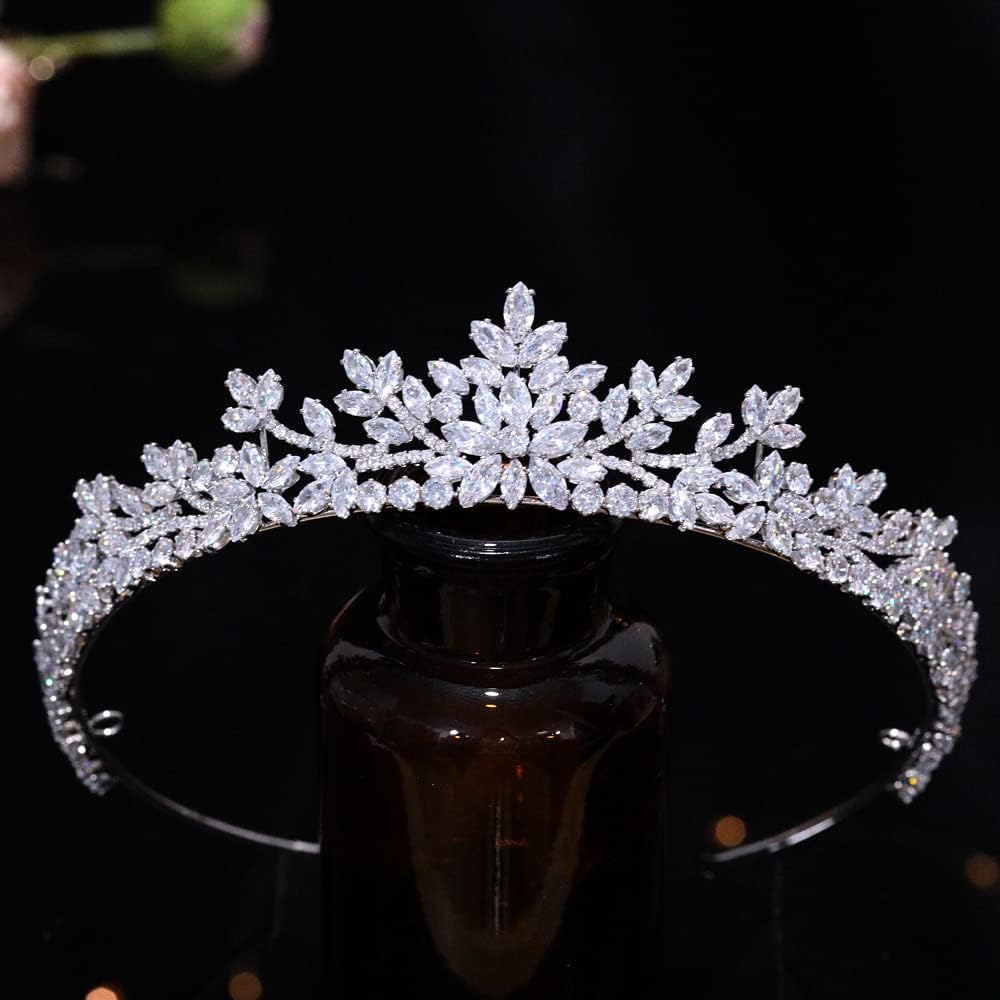 Amazon.com: Jorsnovs Sparkly Small Zircon Wedding Crowns and Tiaras for ...