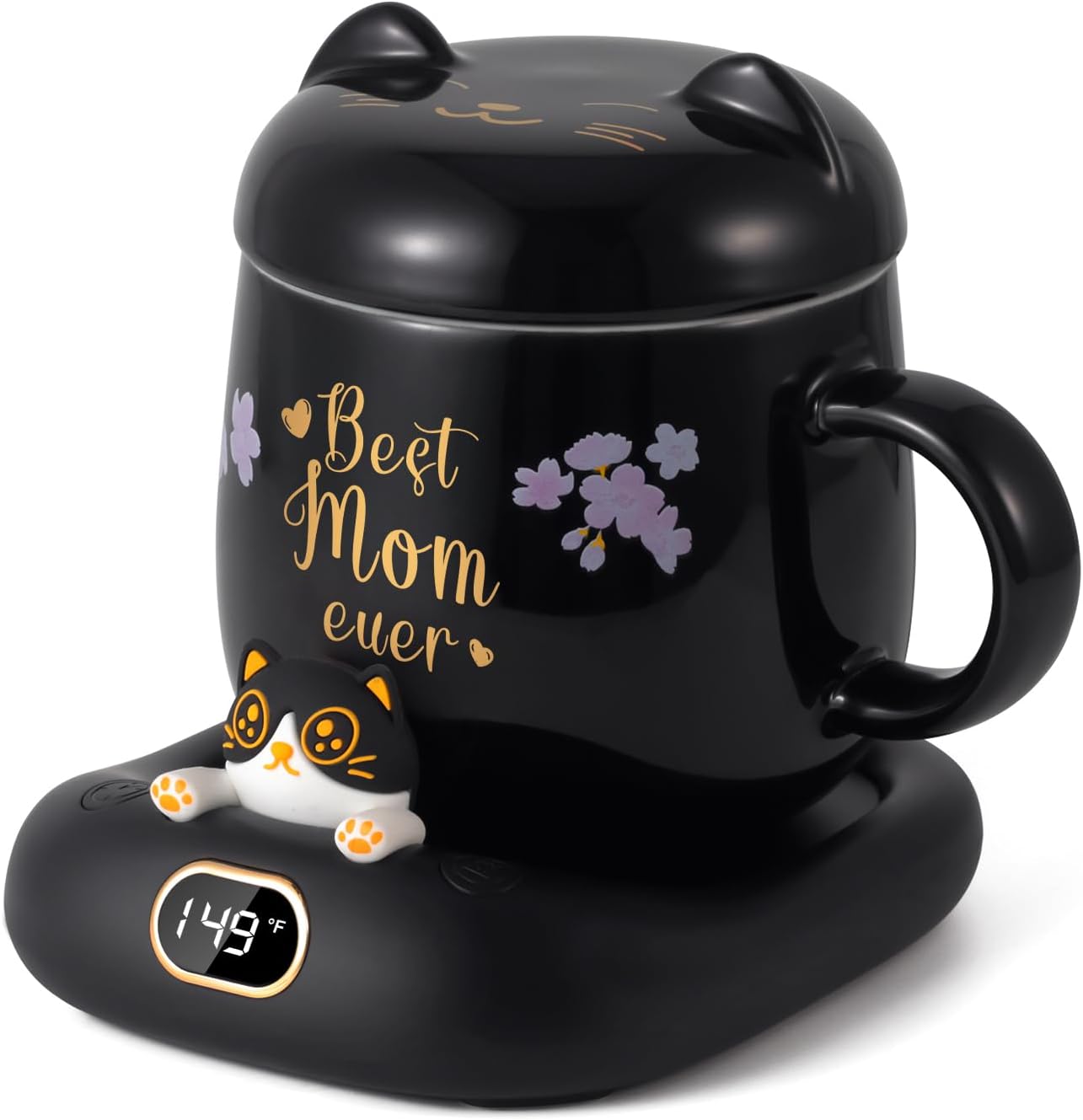 Amazon.com: Bsigo Coffee Mug Warmer & Cute Cat Mug Set, Candle Mug ...